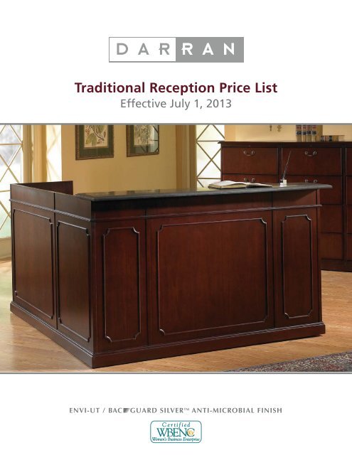 Traditional Reception Price List - DARRAN Furniture Industries