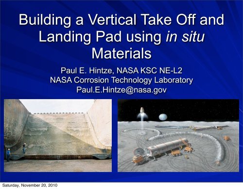 Building a Vertical Take Off and Landing Pad Using In Situ Materials