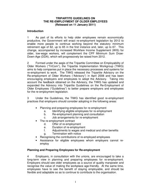 Re-employment of Older Workers