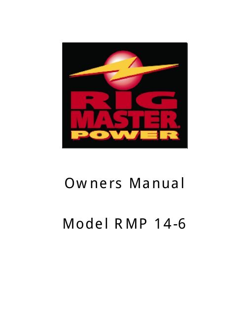 Years '05 to '06 Models - RigMaster Power