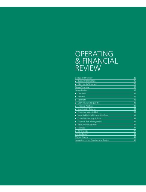 OPERATING & FINANCIAL REVIEW - Sembcorp