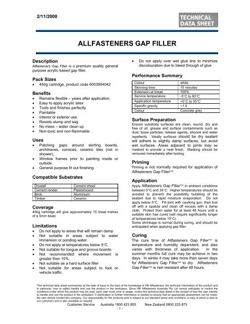 ALLFASTENERS GAP FILLER