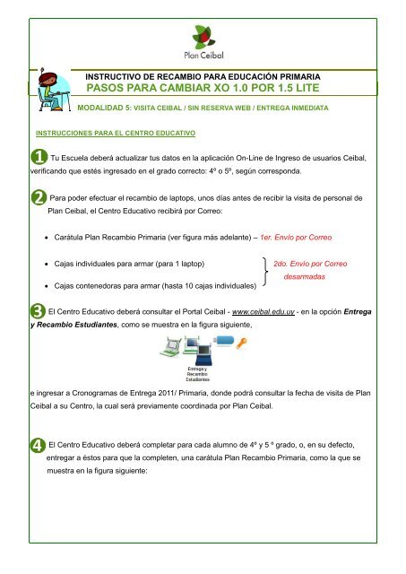 PASOS PARA CAMBIAR XO 1.0 POR 1.5 LITE - Portal Ceibal