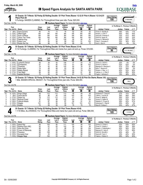 sample program - Equibase