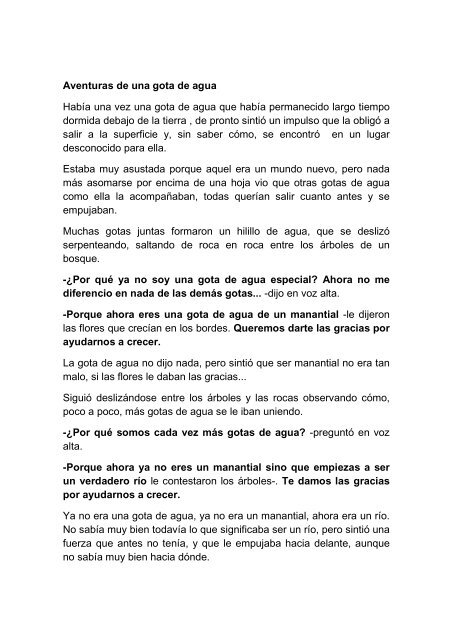 Aventuras de una gota de agua