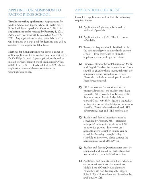 Pacific Ridge School Carlsbad