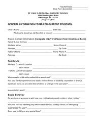 GENERAL INFORMATION FORM (FOR NEW STUDENTS) Parent ...