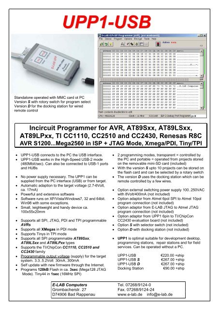 UPP1-USB - E-LAB Computers
