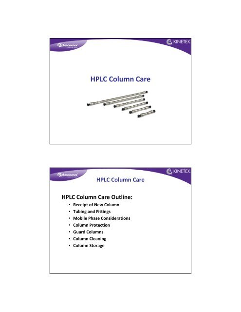 HPLC Column Care