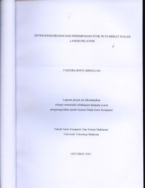 Sistem Pengurusan Dan Penempahan Stok Di Syarikat