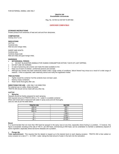 PROPOSED ABBREVIATED LABEL: ECOTRAZ 125 - Afrivet