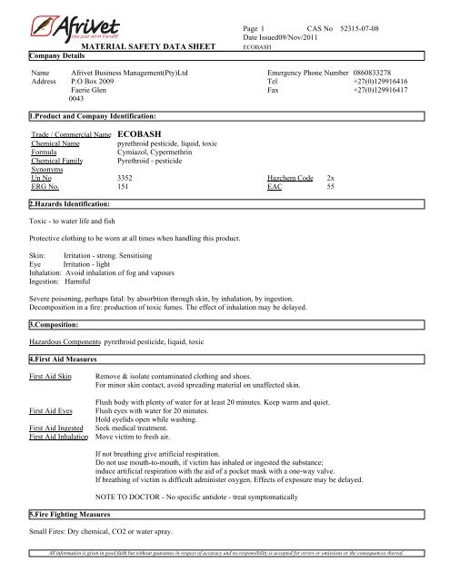 Crystal Reports - Afrivet