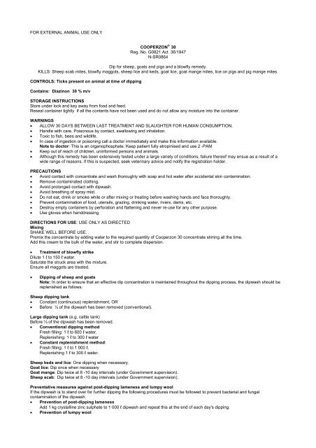 PROPOSED LABEL: TRAMISOL CONCENTRATE - Afrivet