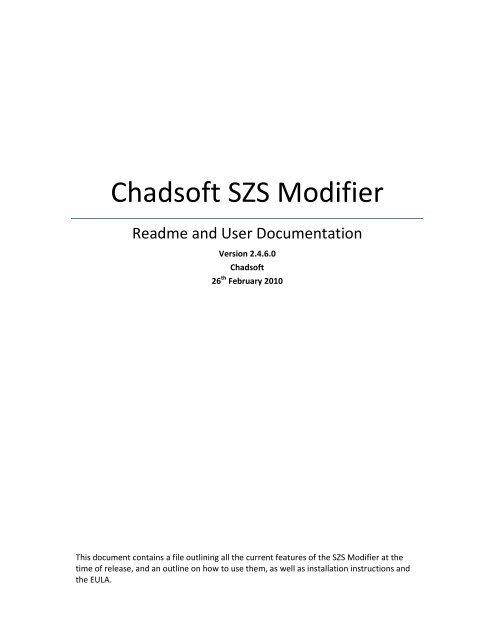 Chadsoft SZS Modifier - Ctools and SZS Modifier