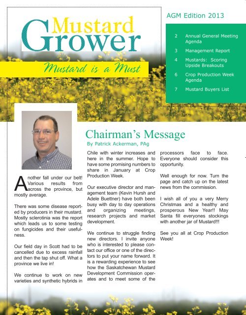 Annual General Meeting Edition 2013 - Saskatchewan Mustard ...