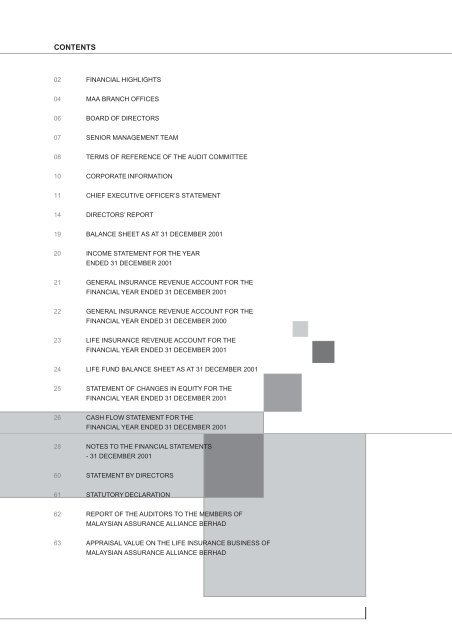 MAA Assurance's Annual Report 2001 - Zurich Insurance