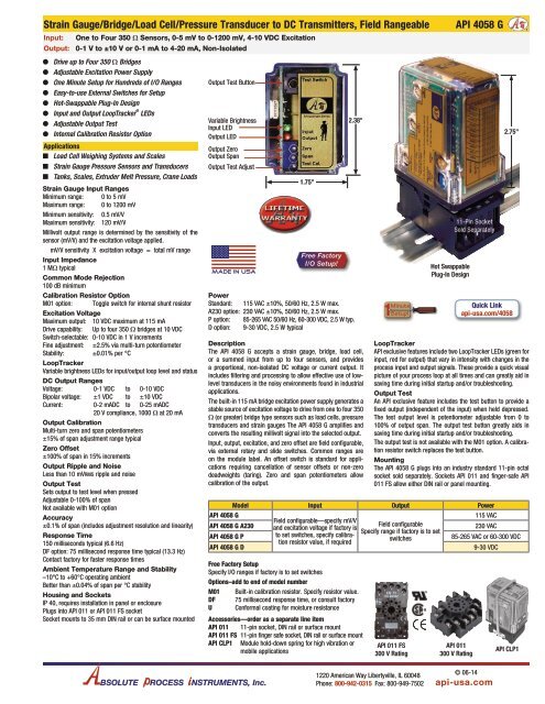 API 4058 G - Absolute Process Instruments