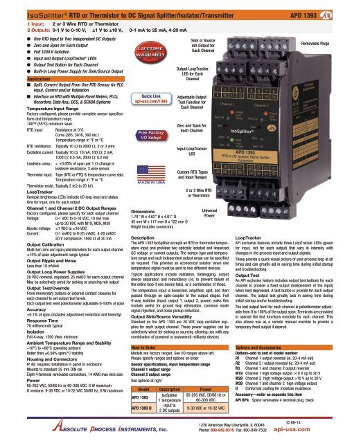 APD 1393 - Absolute Process Instruments