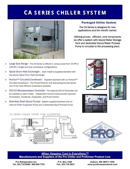 CA SERIES CHILLER SYSTEM - Pro Refrigeration, Inc