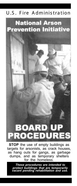 National Arson Prevention Initiative: Board Up Procedures - InterFire