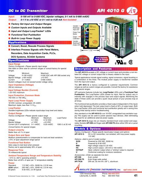 API 4010 G - Absolute Process Instruments
