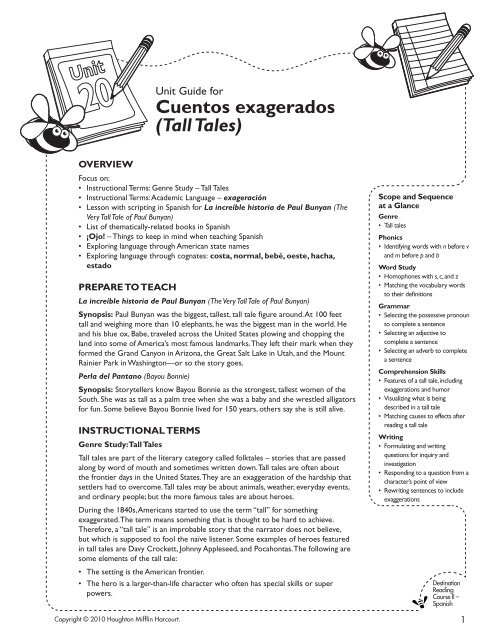 Cuentos exagerados (Tall Tales) - Houghton Mifflin Harcourt
