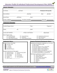 Sample Individual Professional Development Plan (IPDP) Goals