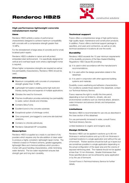 Renderoc HB25 - Everitt Site Supplies