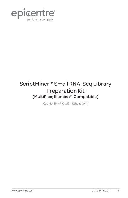 Protocol for ScriptMinerâ ¢ Small RNA-Seq Library Preparation Kit ...