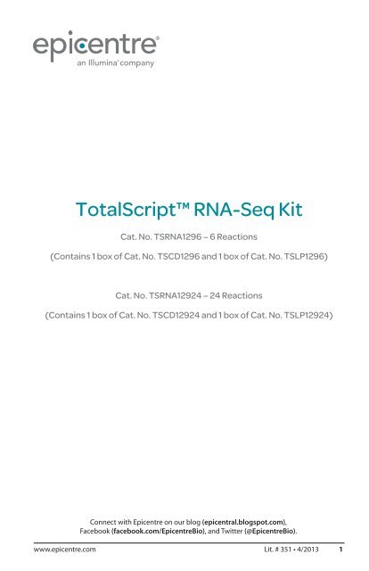 Protocol for TotalScriptâ ¢ RNA-Seq Kit