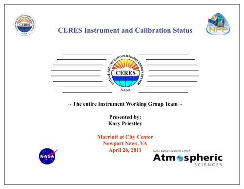 CERES FM1-FM6 Instrument Status Report - NASA