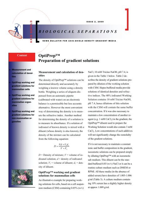 OptiPrep™ Preparation of gradient solutions