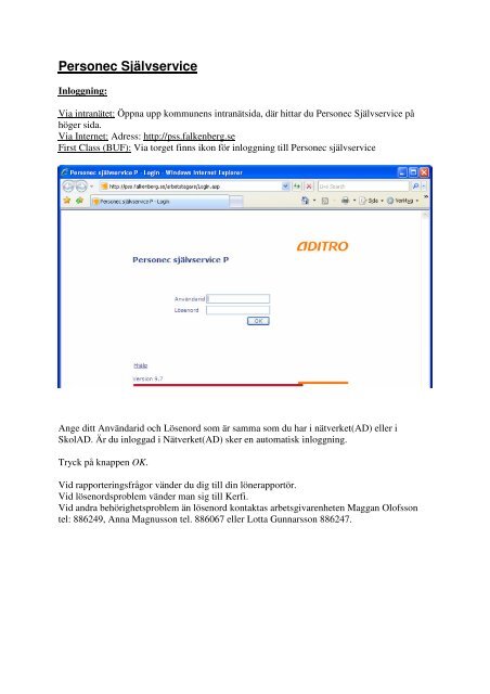 Personec SjÃ¤lvservice - Falkenbergs kommun