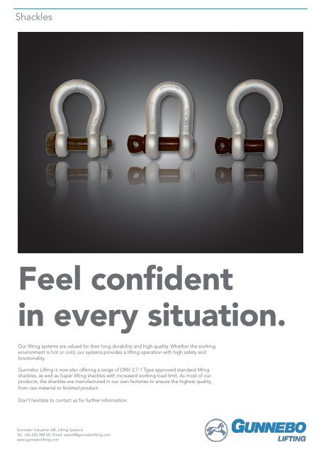 Standard Shackles - Gunnebo Industries