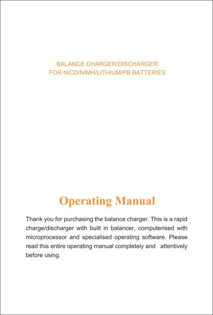 Operating Manual - Astec Models and Electronics