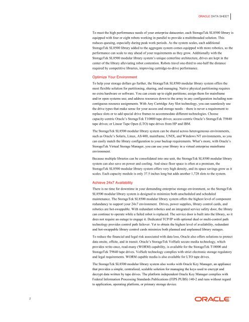 2 ORACLE DATA SHEET To me