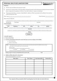 PERSONAL HEALTH DECLARATION FORM