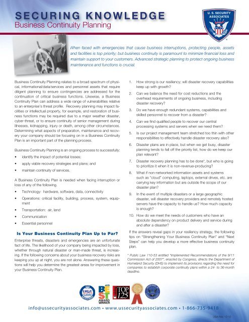 View or Download Resource Guide - US Security Associates