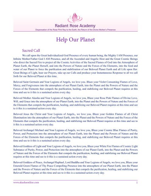 Help Our Planet - The Radiant Rose Academy