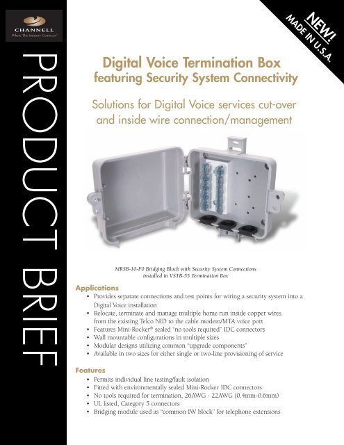 Channell Digital Voice Termination Box with Security