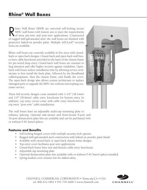 RhinoÂ® Wall Boxes - Channell Commercial Corporation