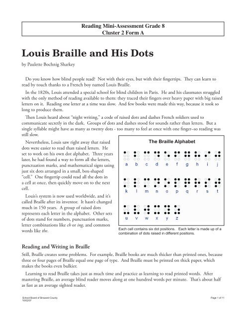 Louis Braille and His Dots