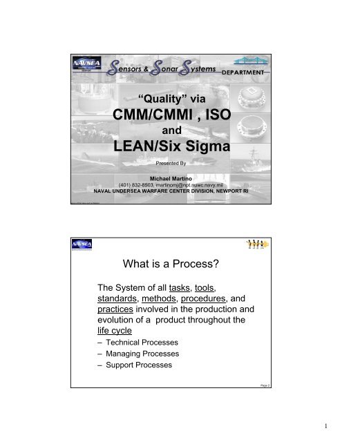 â Qualityâ Via CMM/CMMI , ISO LEAN/Six Sigma - sqgne