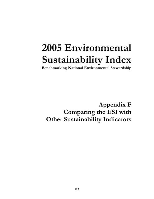 2005 Environmental Sustainability Index