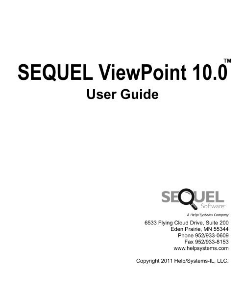 Sequel Viewpoint User Guide Wveis 4656