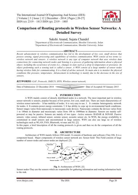 Comparison Of Routing Protocols In Wireless Sensor Networks A Detailed