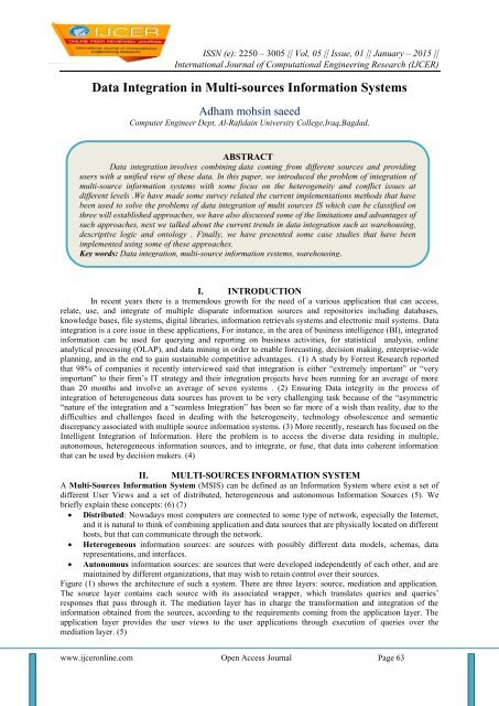 Data Integration in Multi-sources Information Systems