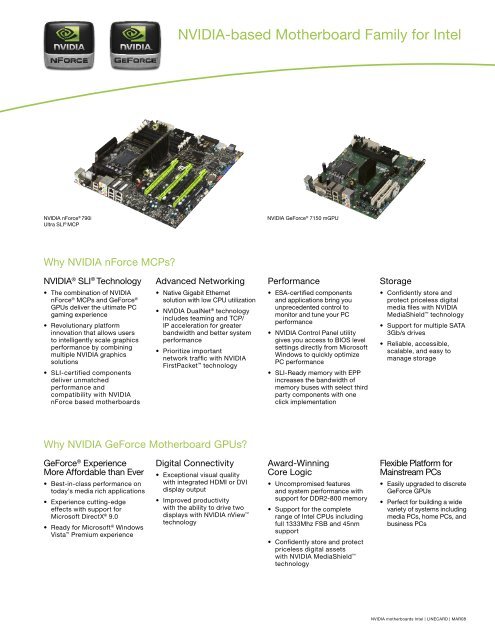 Nvidia-based Motherboard Family for Intel