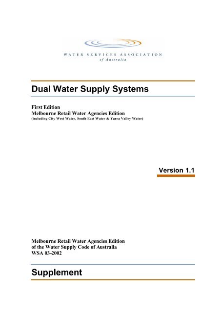 WSA (2002). Dual Water Supply Systems - Documents