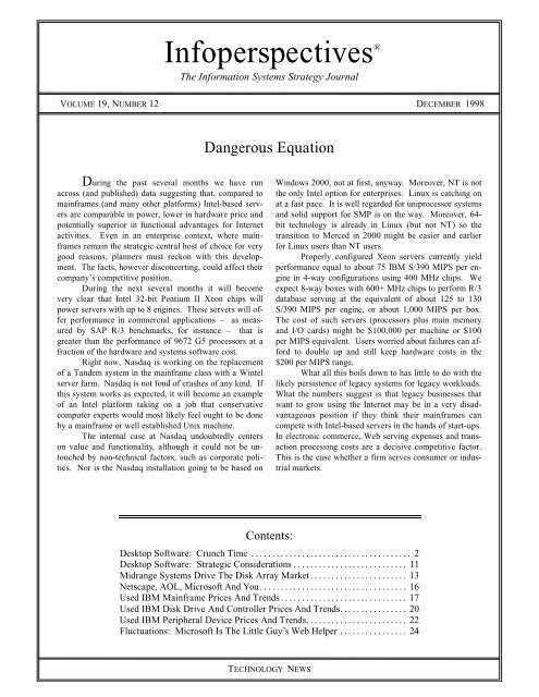 Download the December 1998 issue as an ... - Technology News